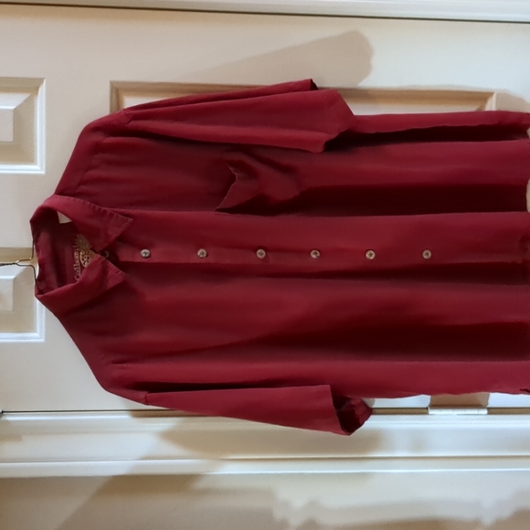 Caribbean | Shirts | Dark Red Button Down Shirt Lg Caribbean Brand ...